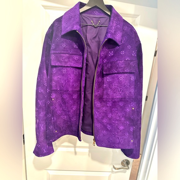 Louis Vuitton | Jackets & Coats | Workwear Monogram Embossed Suede ...